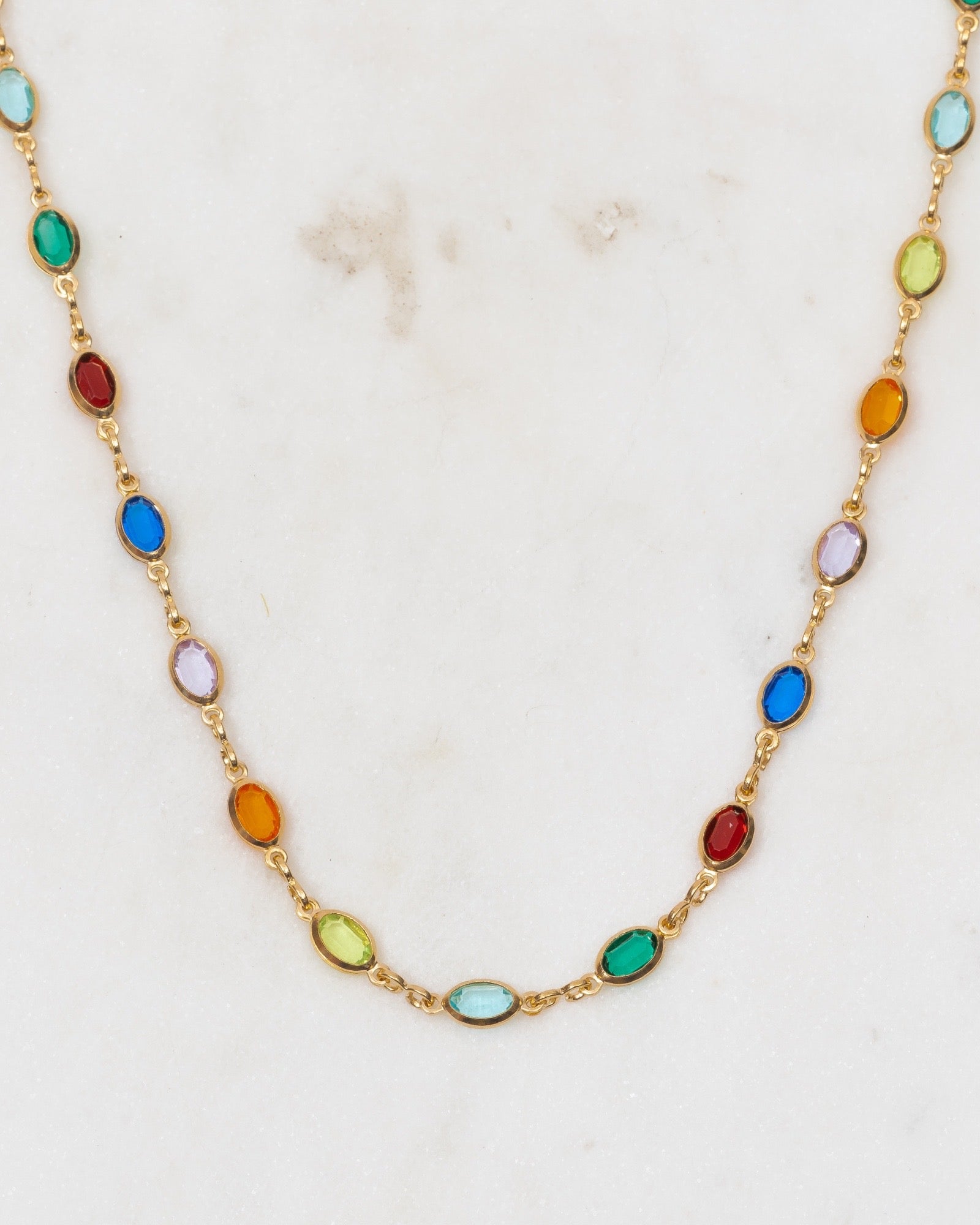 Gold Necklace Colourful stone necklace | ERIJEWELRY